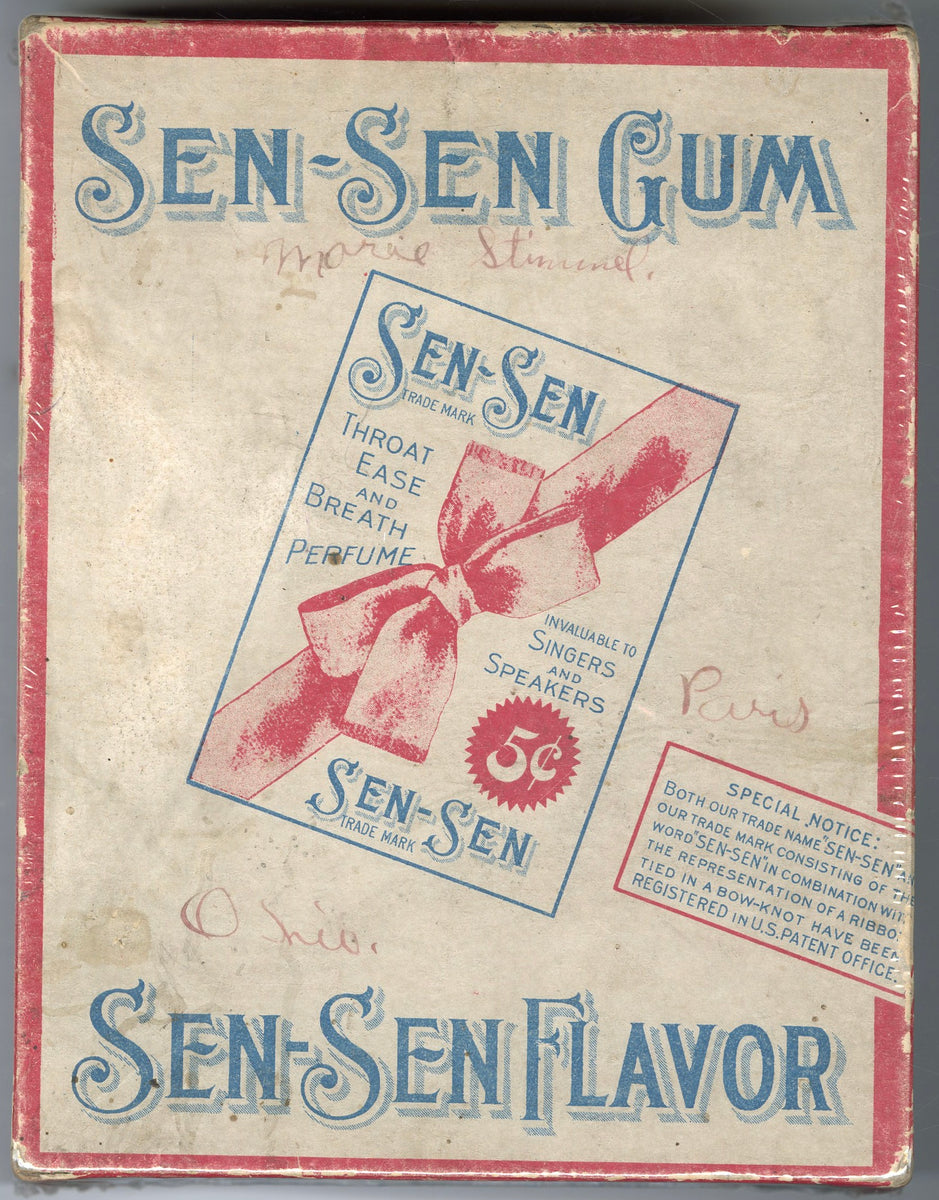 Antique 1900s SEN-SEN GUM Original Package, EMPTY, Throat Ease, Breath ...