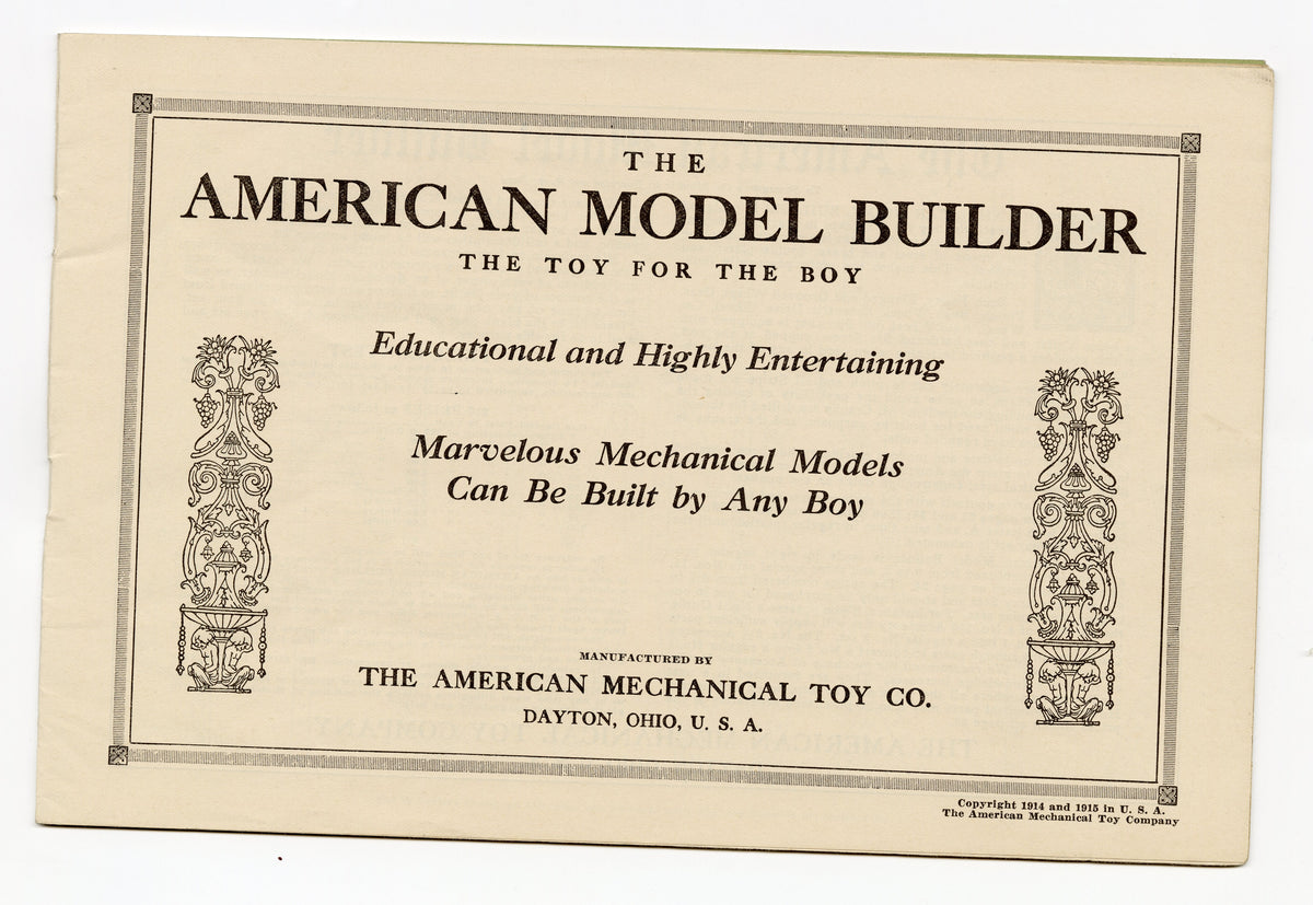 1914 Antique AMERICAN MODEL BUILDER Toy Kit Instruction Book, Outfit N ...