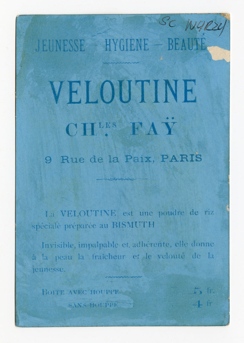 Victorian Veloutine Bath Powder French Trade Card || Paris, Beauty ...