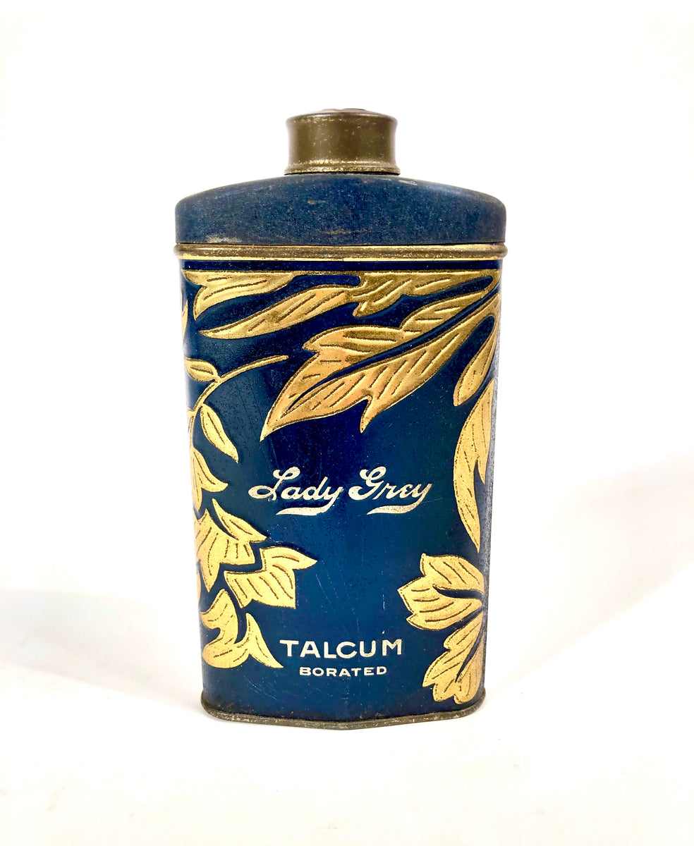 1920's LADY GREY Talcum Powder Cosmetic Tin || Partially Full – TheBoxSF