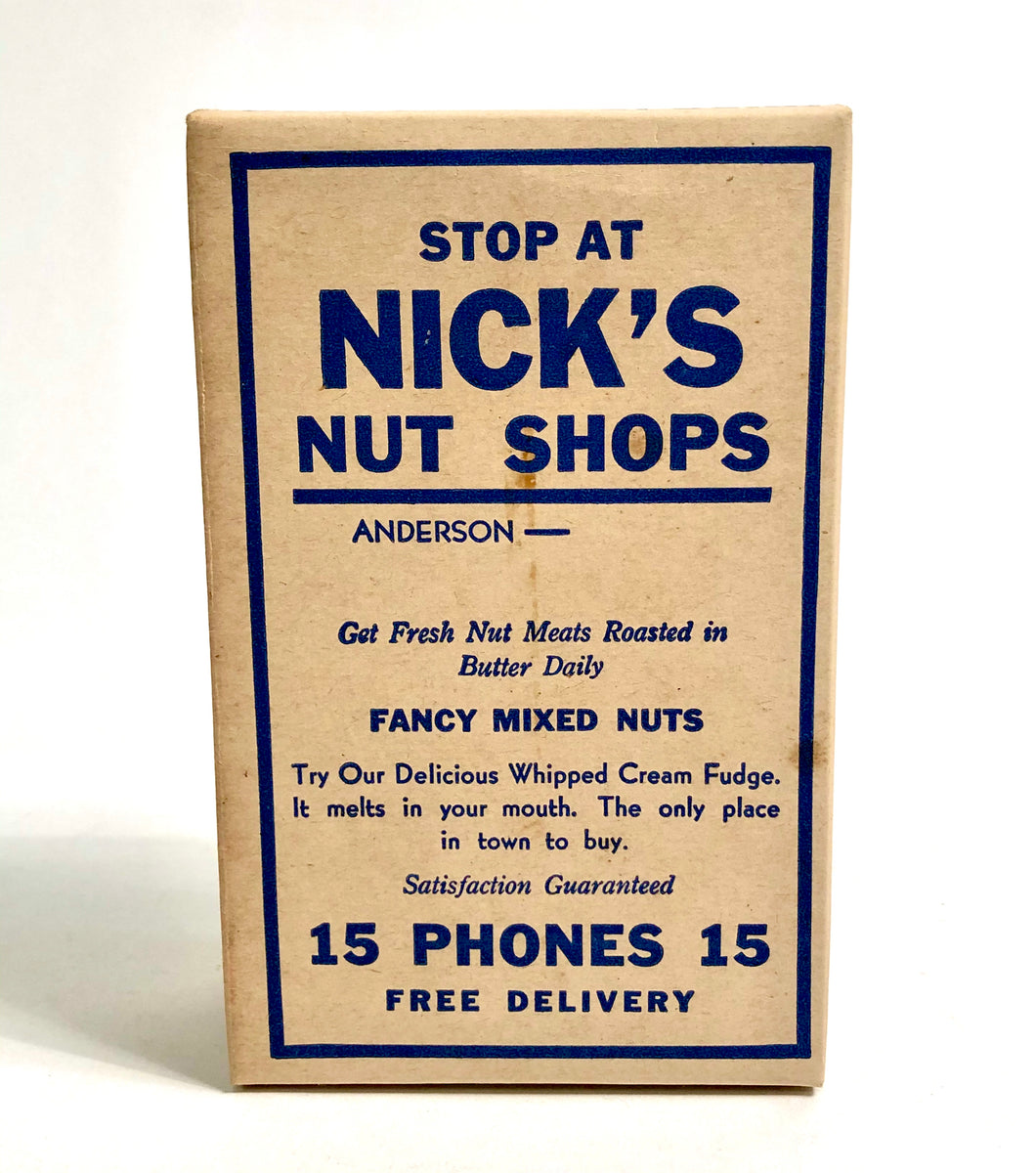 Antique Nick's Nut Shops Crispy Buttered Popcorn Box, Unused Food Pack ...