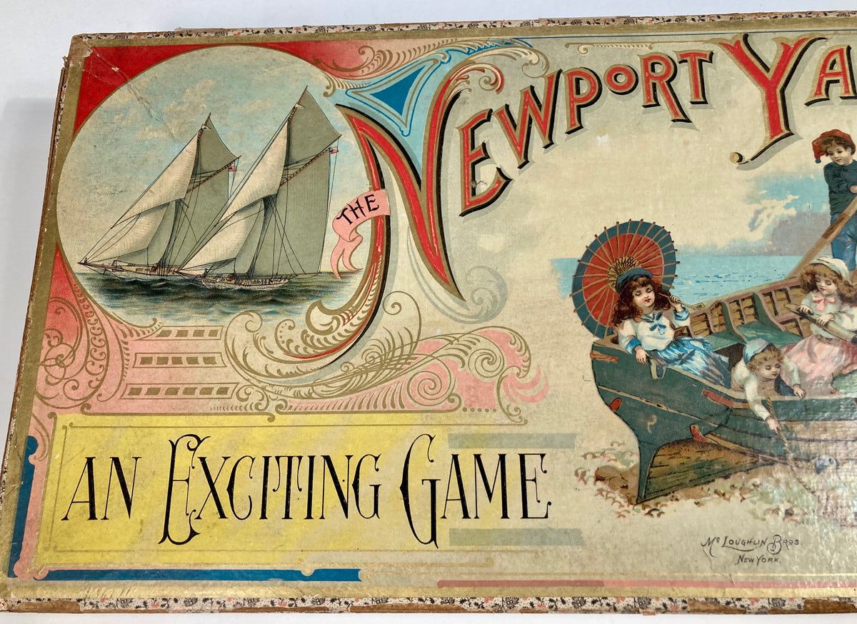 Antique 1891 NEWPORT YACHT RACE Children's Board Game, Sailing Toy Box ...