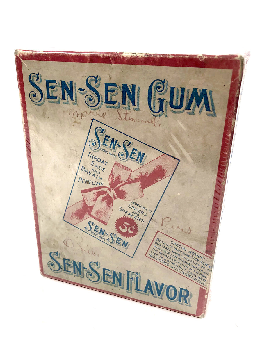 Antique 1900s SEN-SEN GUM Original Package, EMPTY, Throat Ease, Breath ...