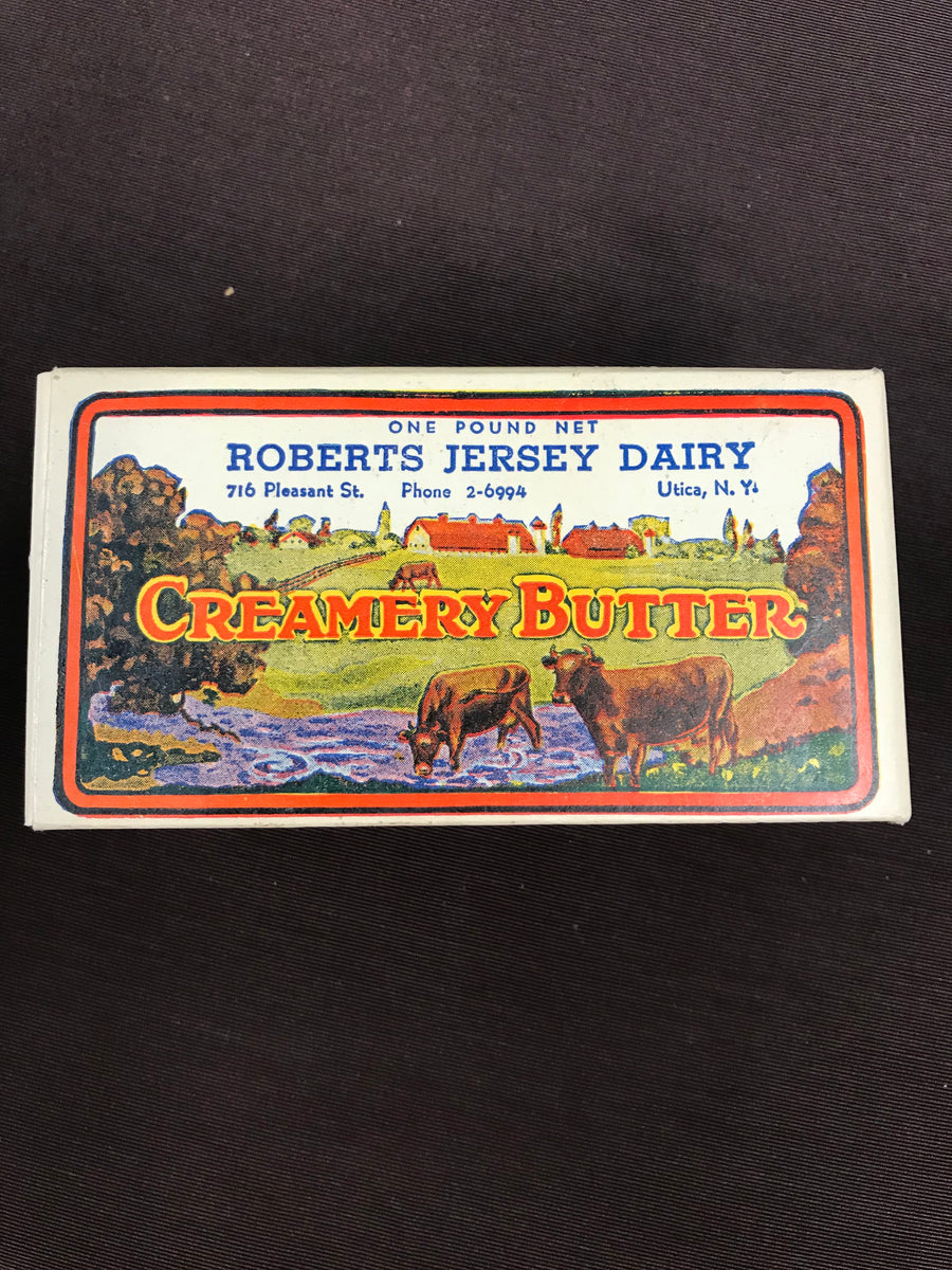 Vintage Roberts Jersey Dairy Creamery Butter Cardboard Packaging – TheBoxSF