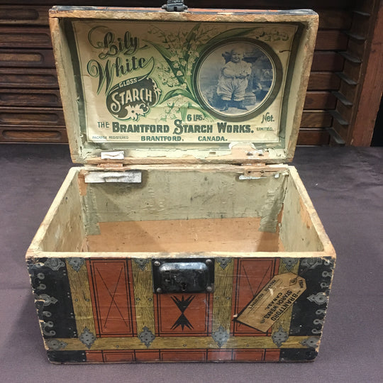 Antique Lily White Starch Box, Trunk Shaped, Brantford Starch Works ...