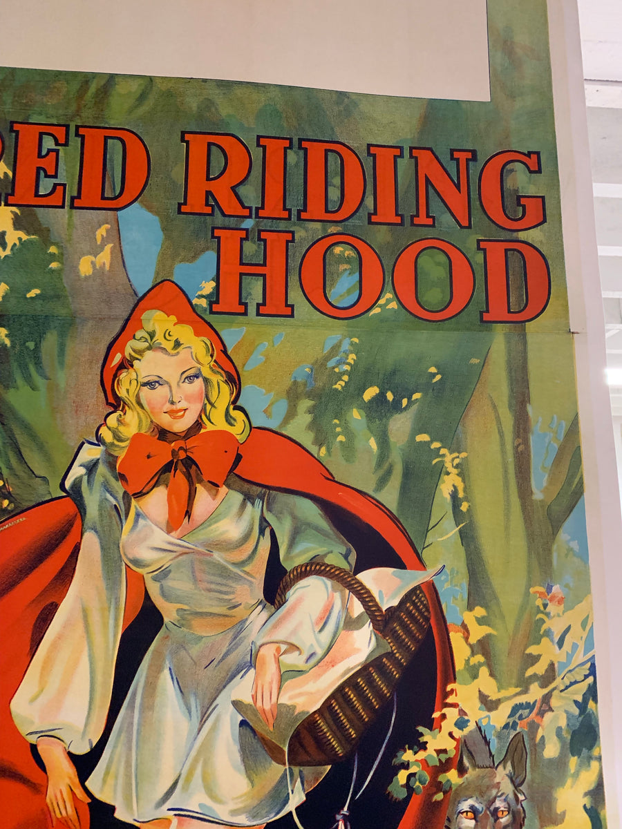 Large RED RIDING HOOD Poster || Wolf, Mounted to Linen, Taylors Printe ...