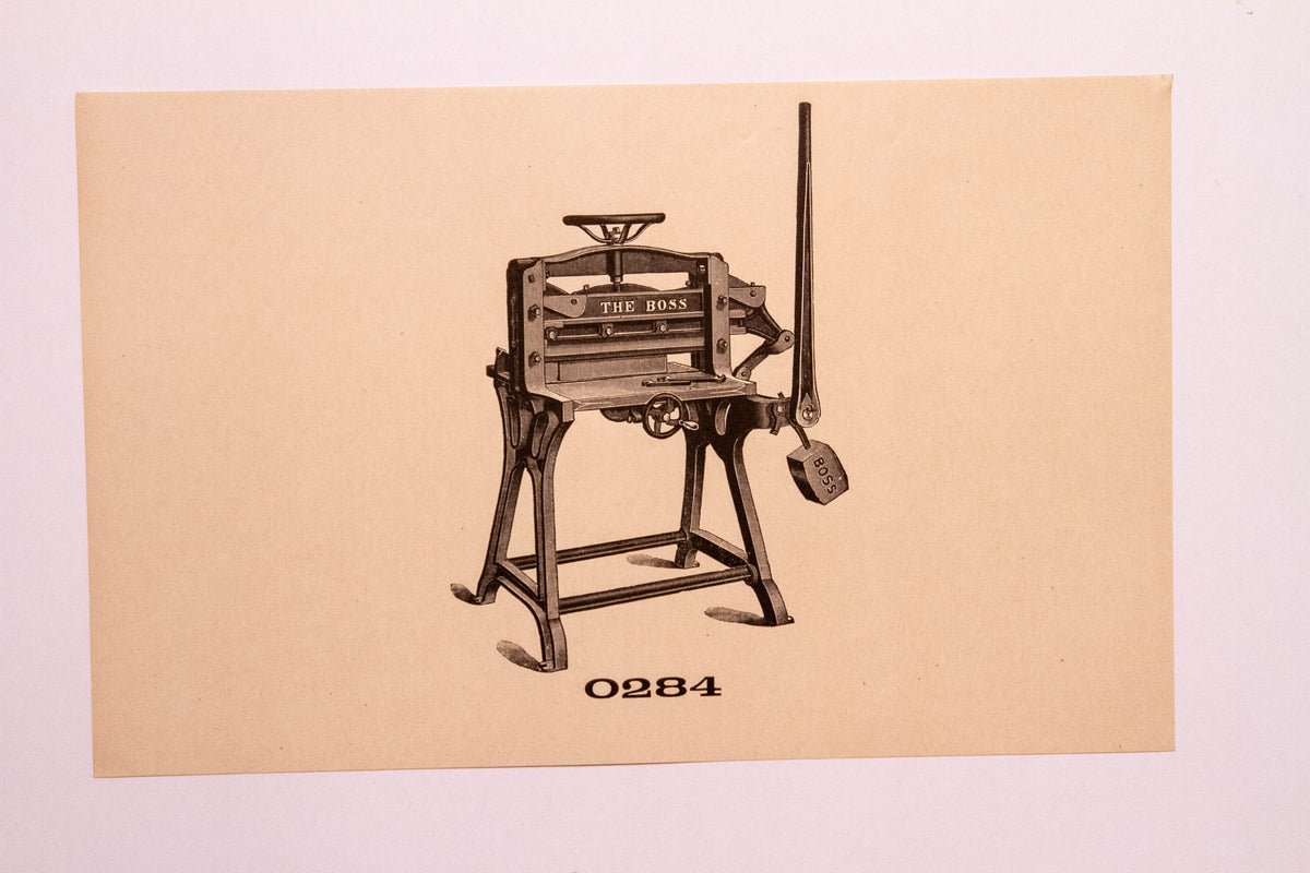 Letterpress and Printing Equipment Original Drawing | Press 0284 Boss ...