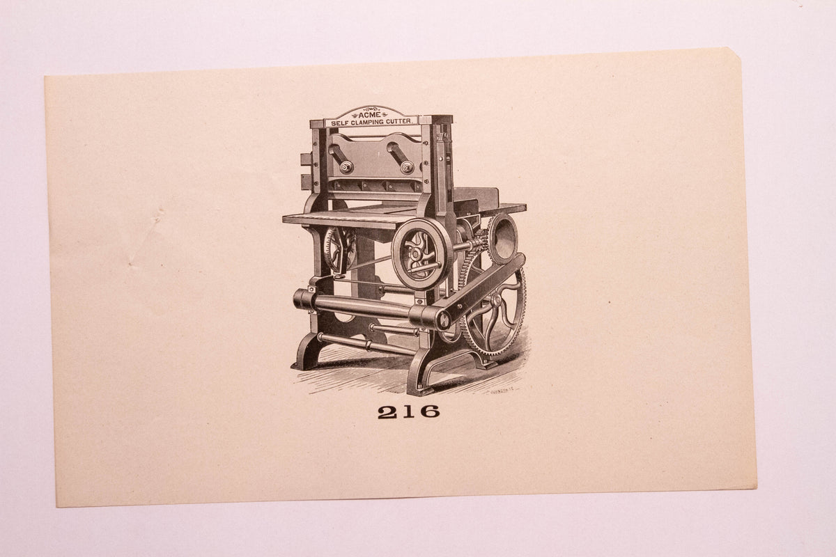 Letterpress and Printing Equipment Original Print | Press 216 Acme Cut ...